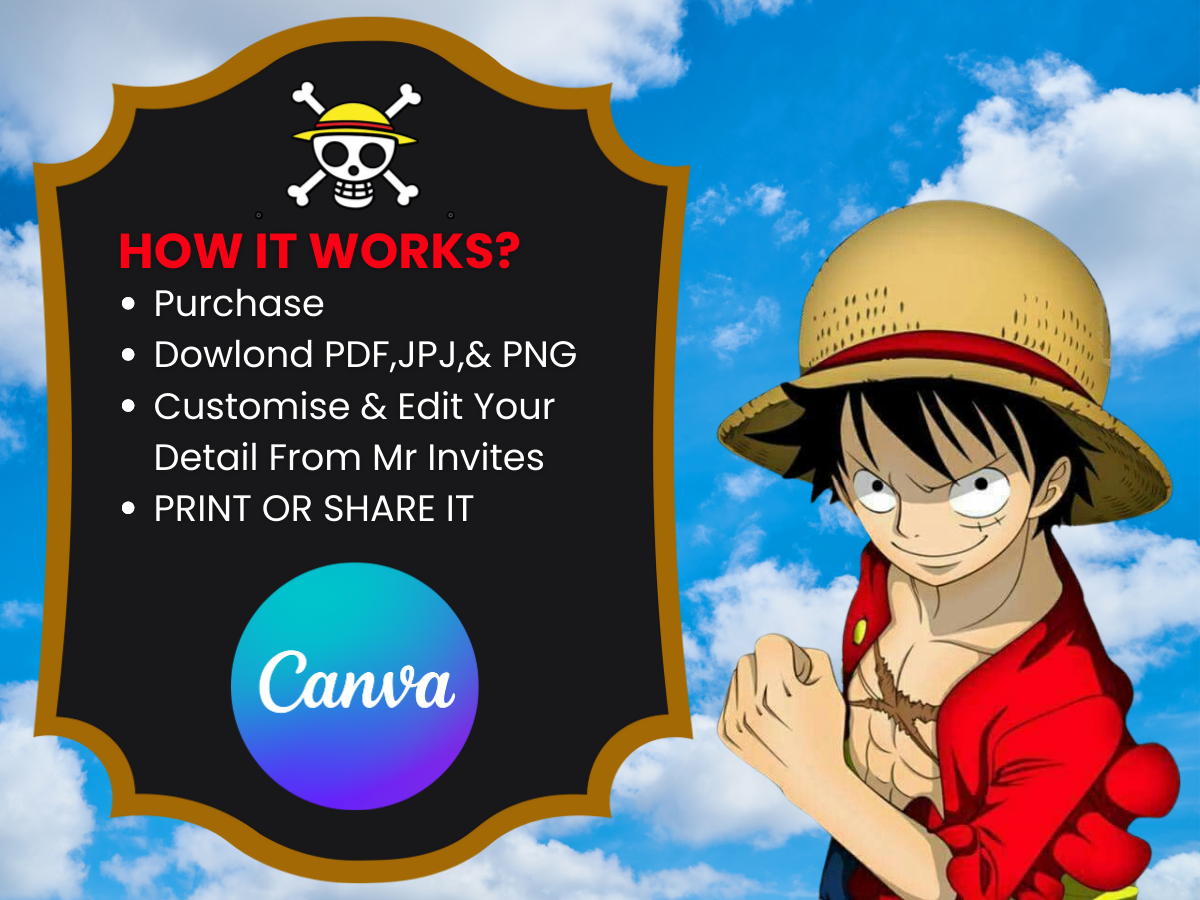 Celebrate with Adventure: One Piece Birthday Party Card Invitation – Mr ...