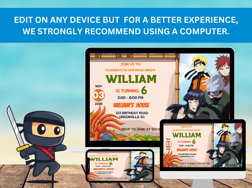 Naruto Birthday Party Invitation - Celebrate with Ninja Fun! – Mr.Invites