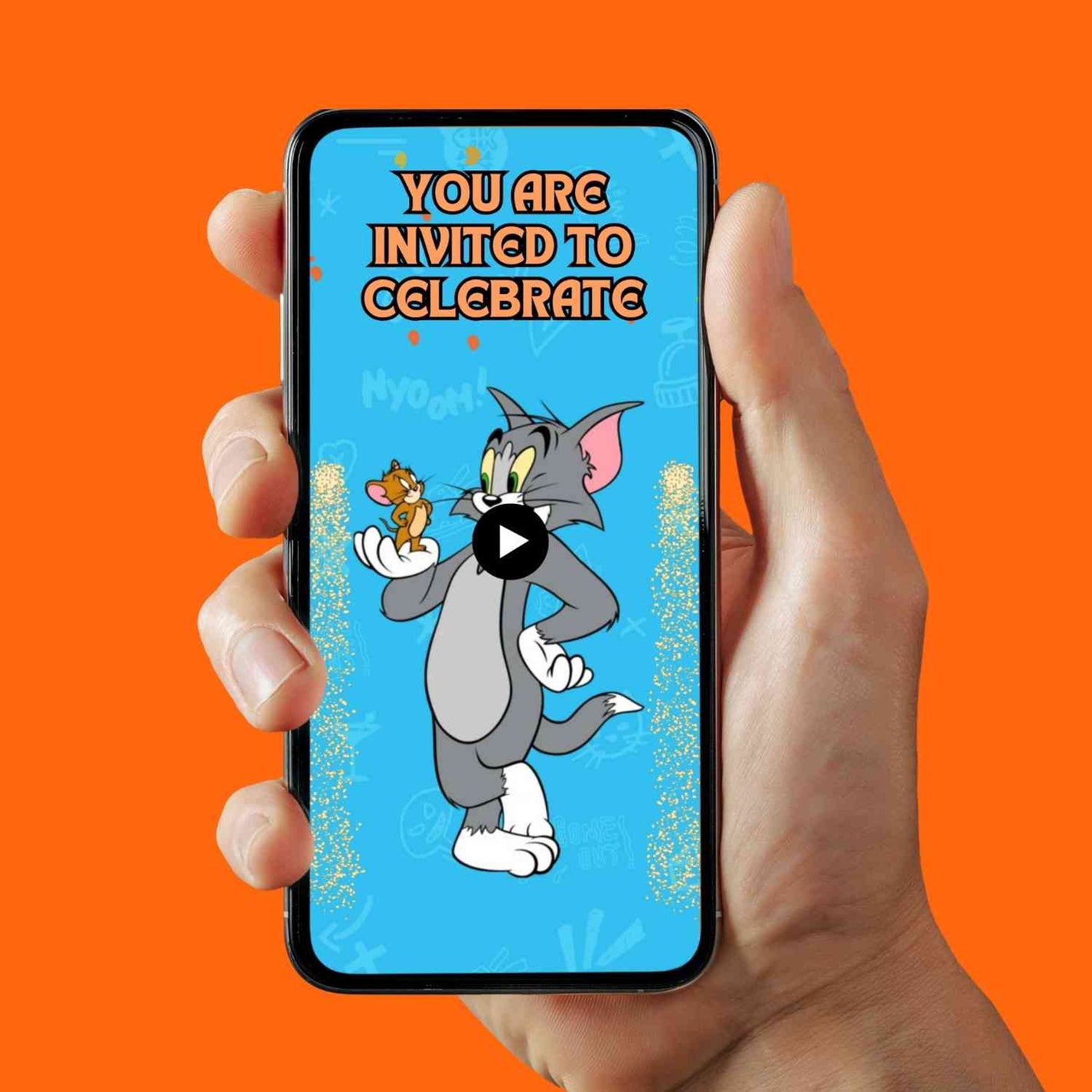 Animated Tom and Jerry Birthday Invitation | Tom and Jerry Birthday Vi ...
