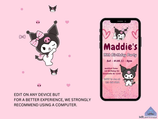 Kuromi Birthday Card Invitation - Cute and Trendy Designs for a Memora ...