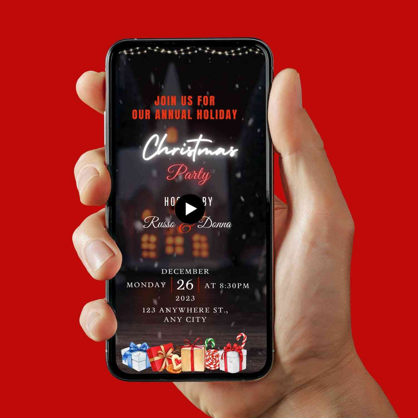 Animated Christmas Party Invitation | Christmas Theme Party Video Invi ...