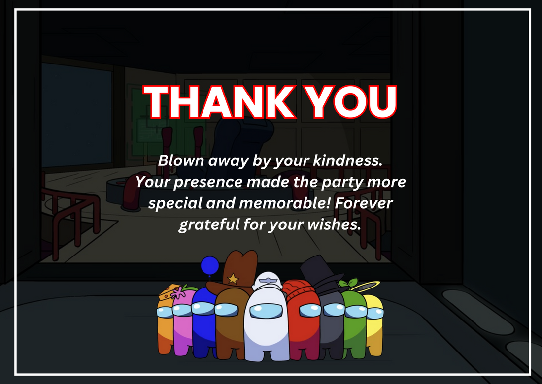 Among US Theme Birthday Thank You Card – Mr.Invites