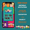 Animated Crayon Shin-chan birthday invitation | Shin Chan Video Birthd ...