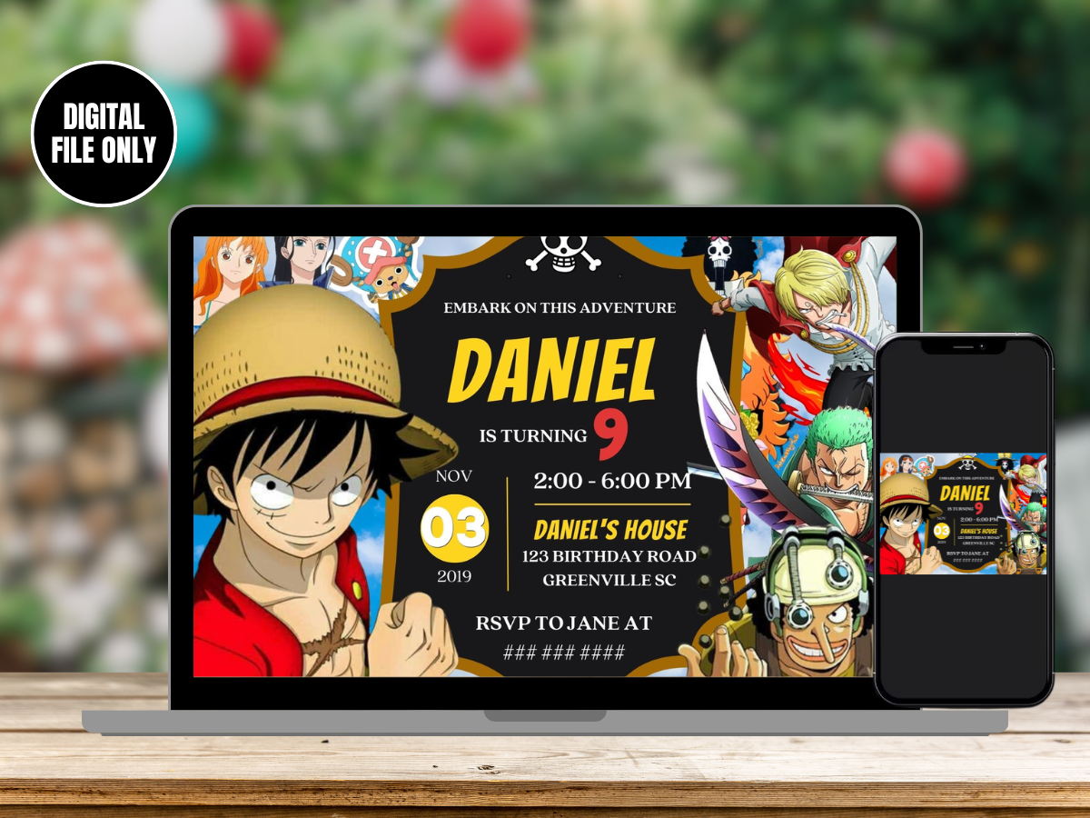Celebrate with Adventure: One Piece Birthday Party Card Invitation – Mr ...