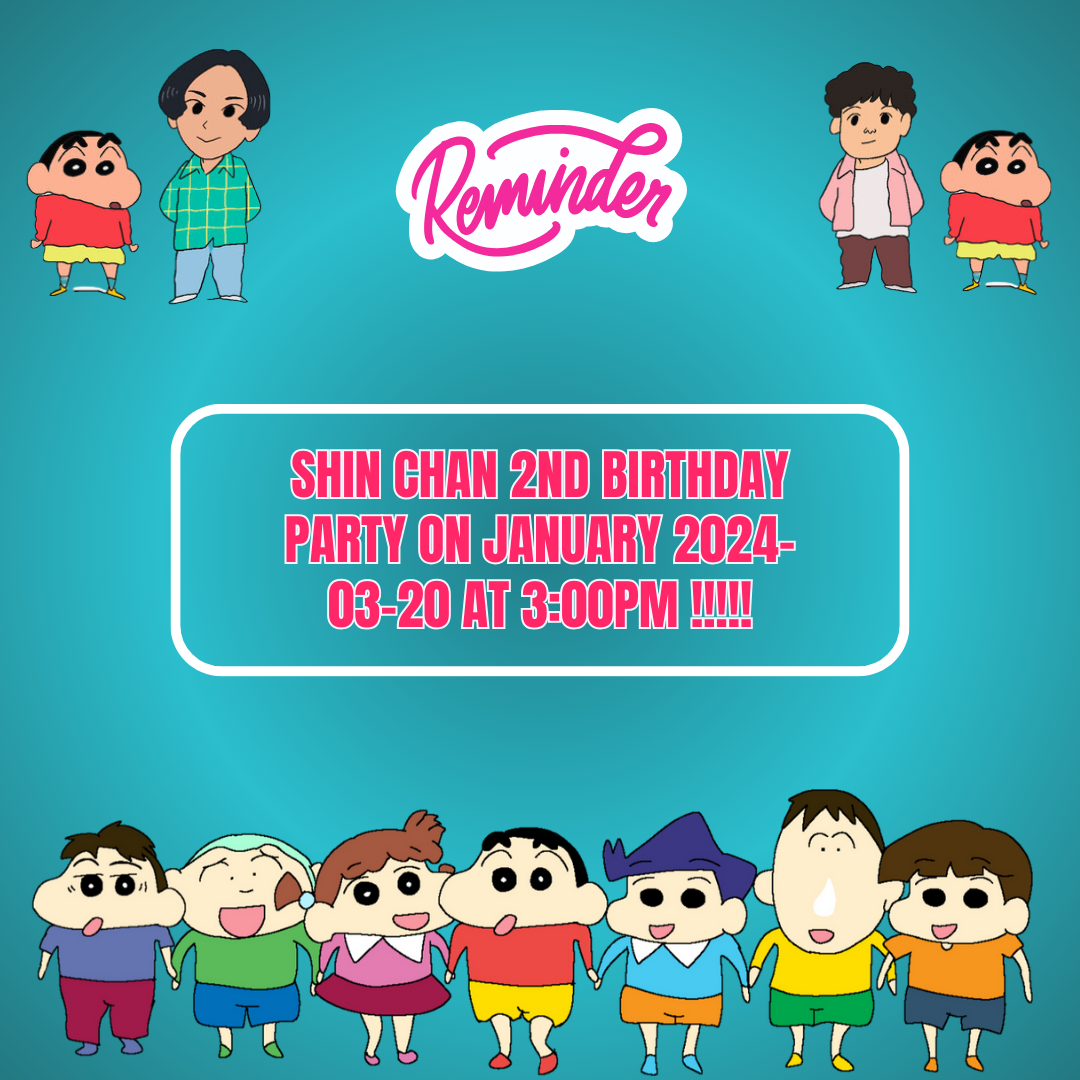 Digital Crayon Shin-Chan Party Event Reminder Card – Mr.Invites