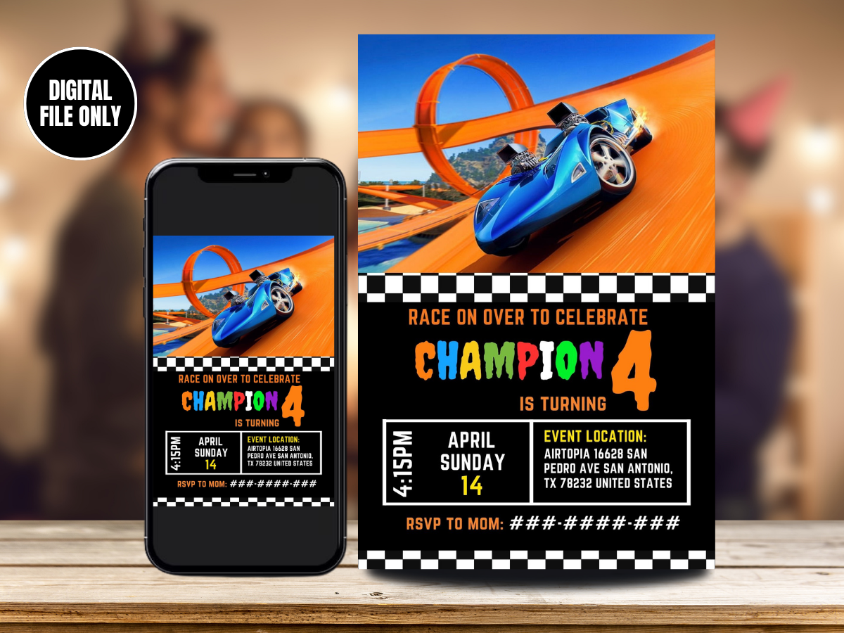 Digital Hot Wheels Birthday Party Invitation | Hot Wheels Birthday Inv ...