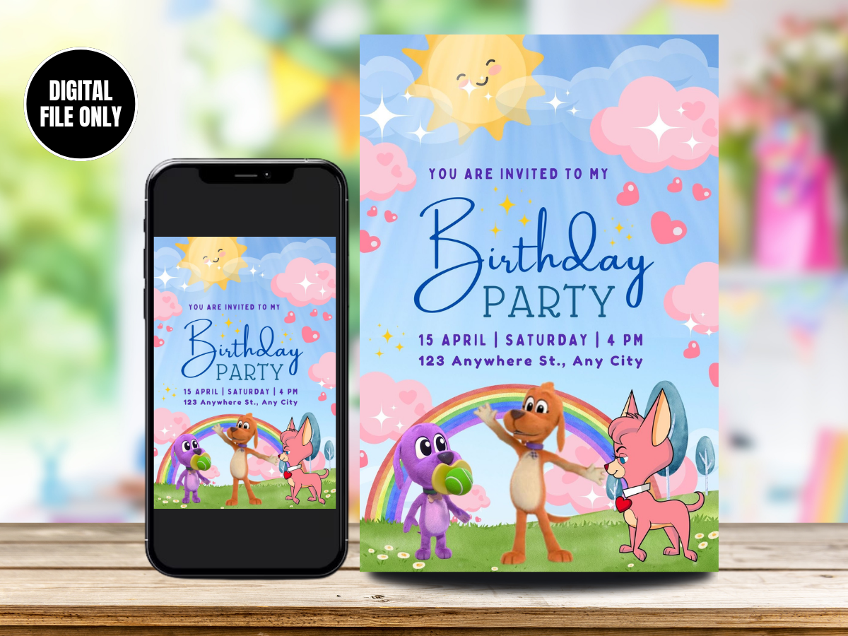 Go Dog Go Birthday Party Invitation | Customizable Digital Birthday In ...