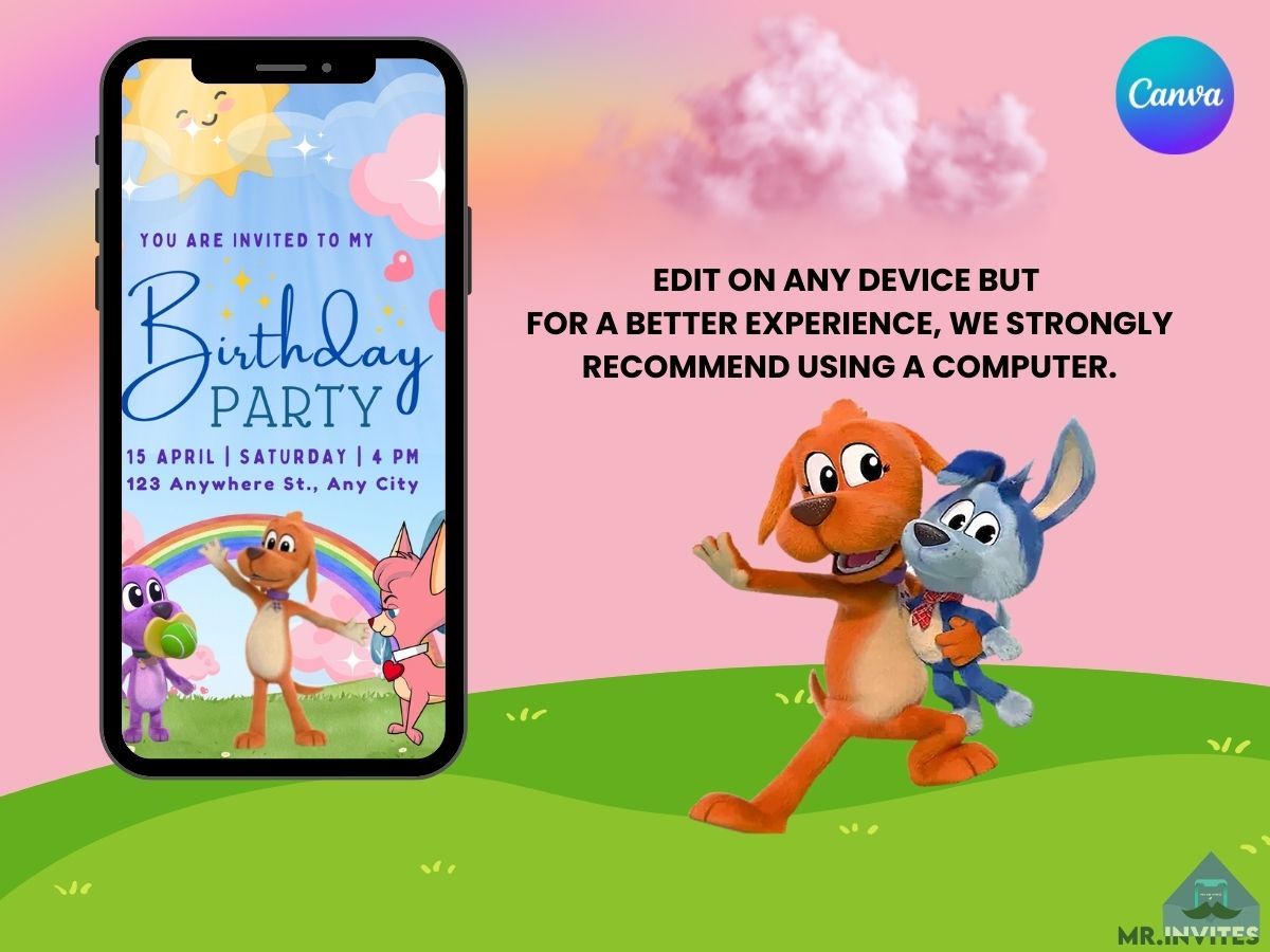 Go Dog Go Birthday Party Invitation | Customizable Digital Birthday In ...