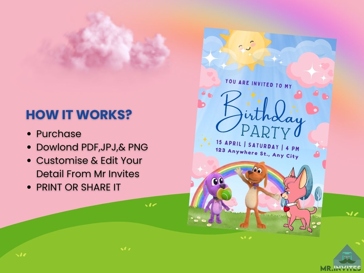 Go Dog Go Birthday Party Invitation | Customizable Digital Birthday In ...