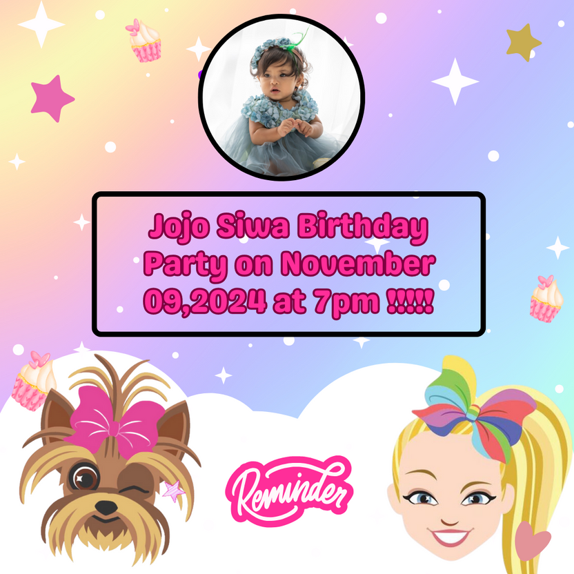 Jojo Siwa Birthday Invitations | Jojo Siwa Customizable Party Invites ...