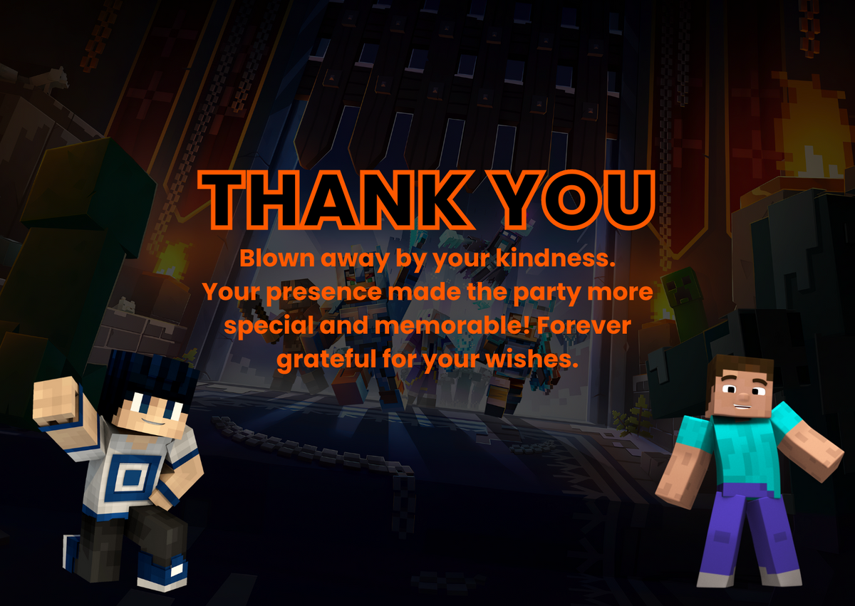 Minecraft Birthday Card Invitations - Craft Your Perfect Party – Mr.Invites