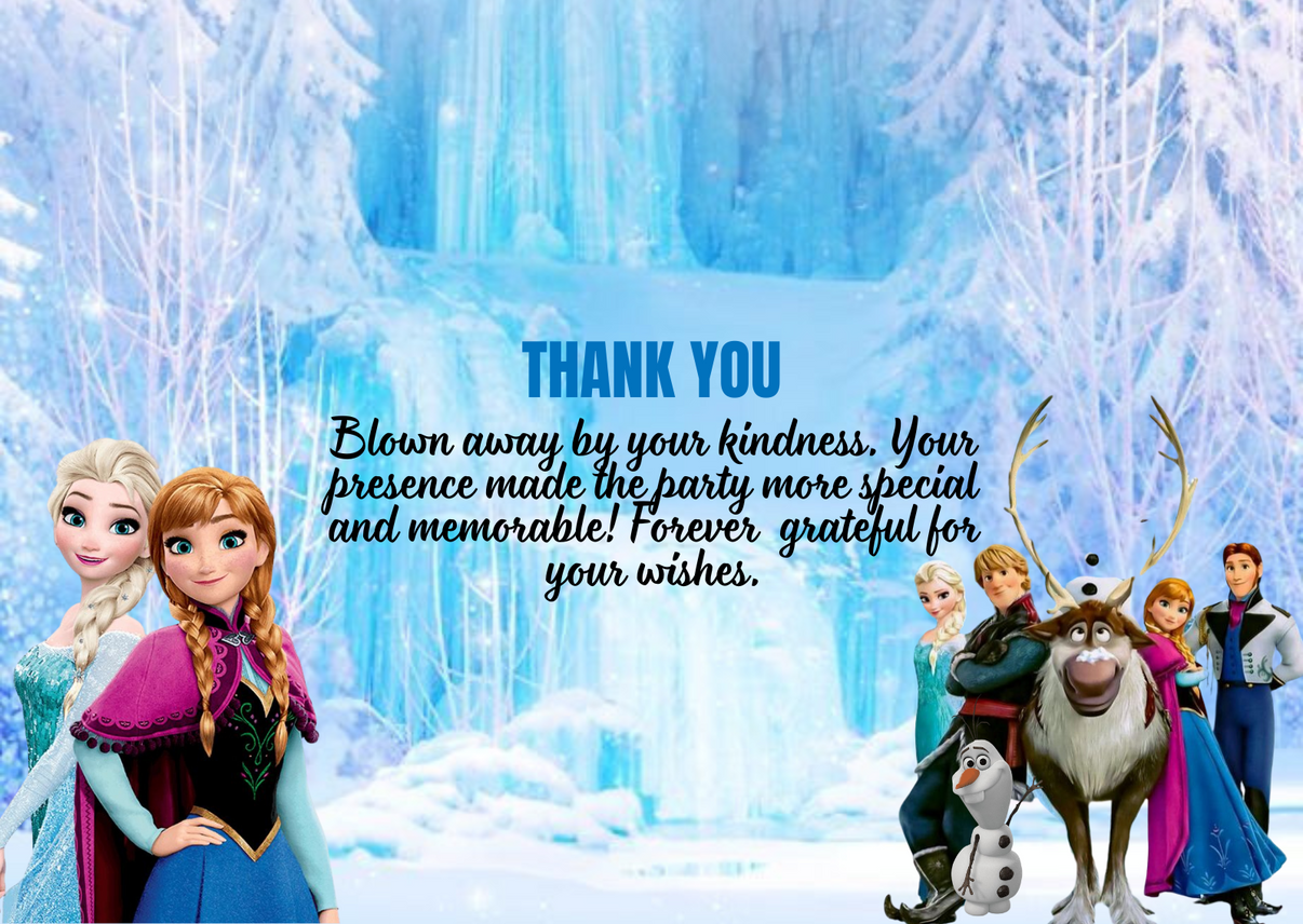 Frozen Birthday Thank You Card – Mr.Invites
