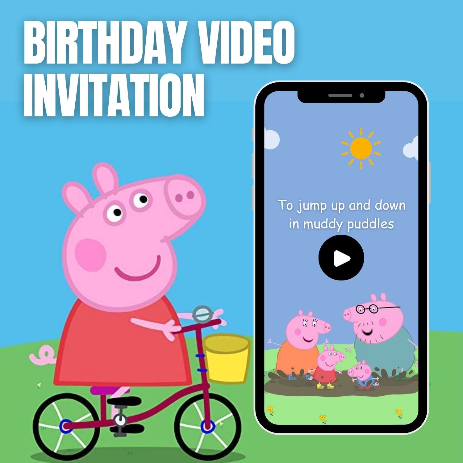 Peppa Pig Animated Invitation for Birthday Party | Personalized Video ...