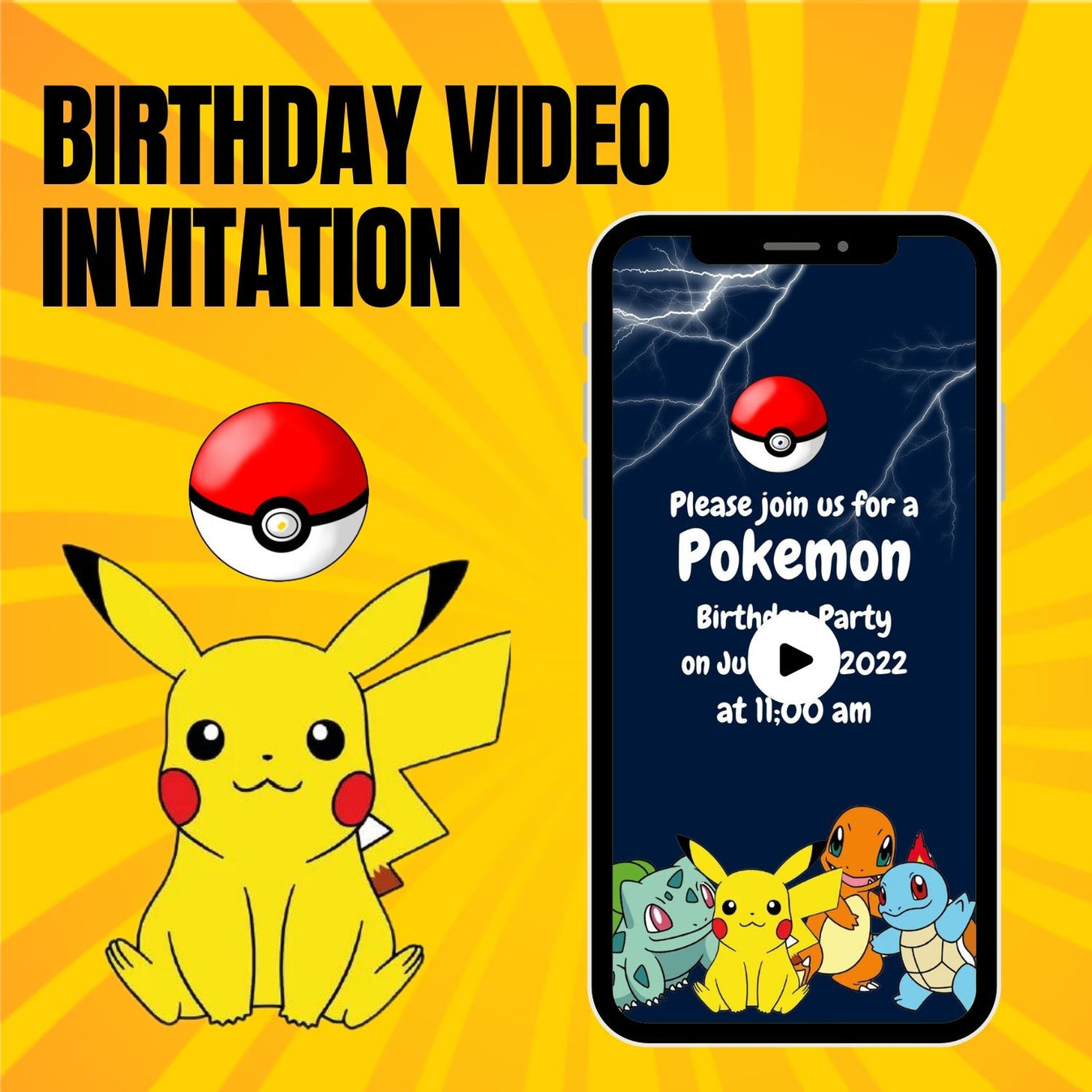 Bring out the Fun with a Pokemon Birthday Video Invitation | Animated ...