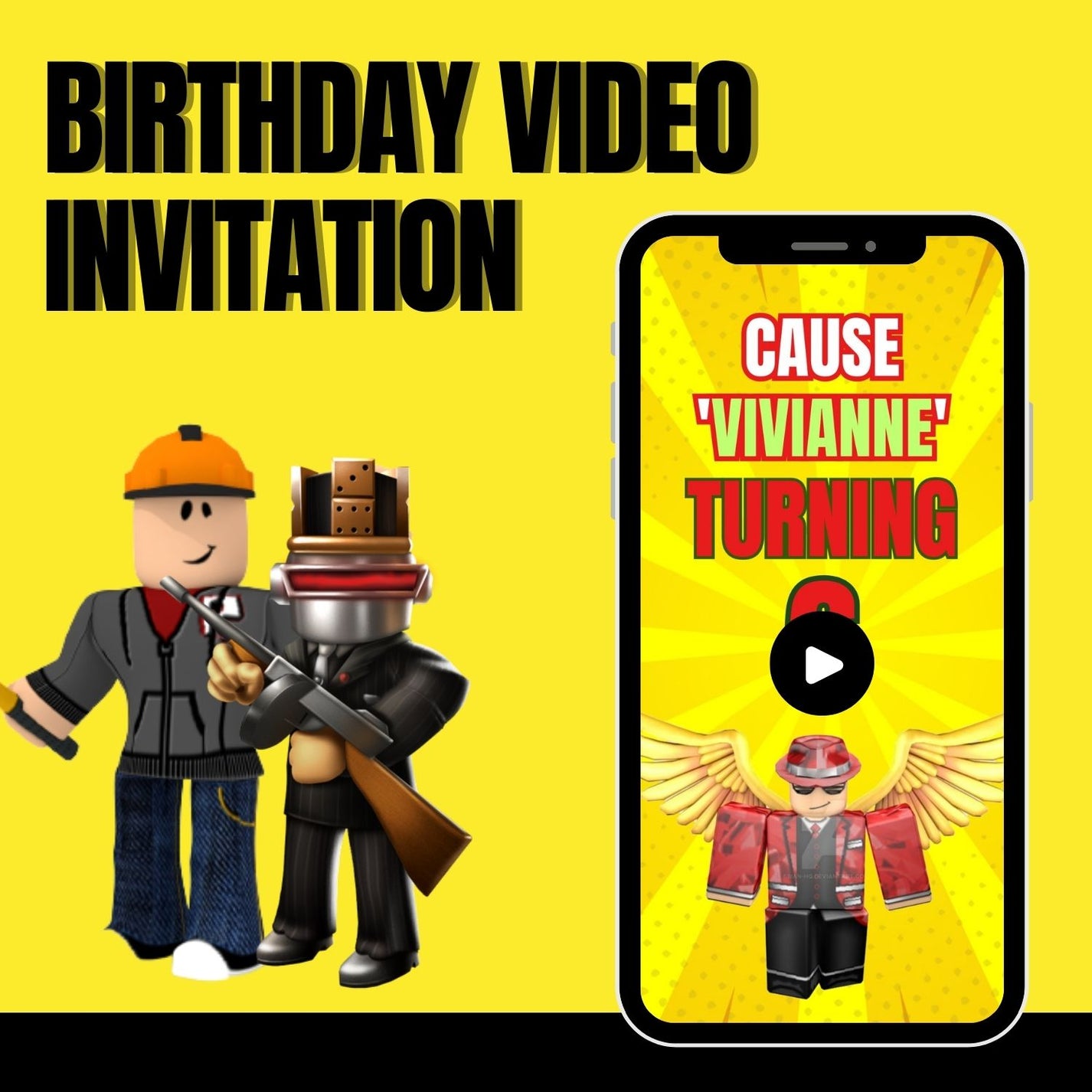 Roblox Birthday Video Invitation | Online Roblox Birthday Invite – Mr ...