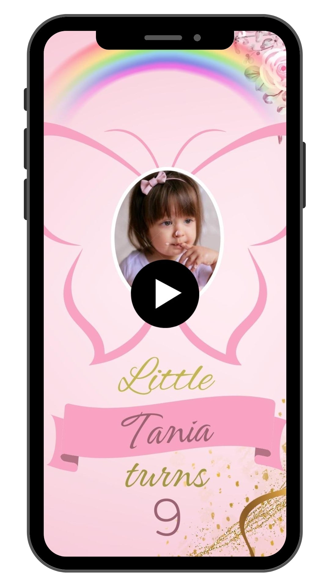 Butterfly Birthday Video Invitation - Girl's Pink Butterfly Birthday I ...