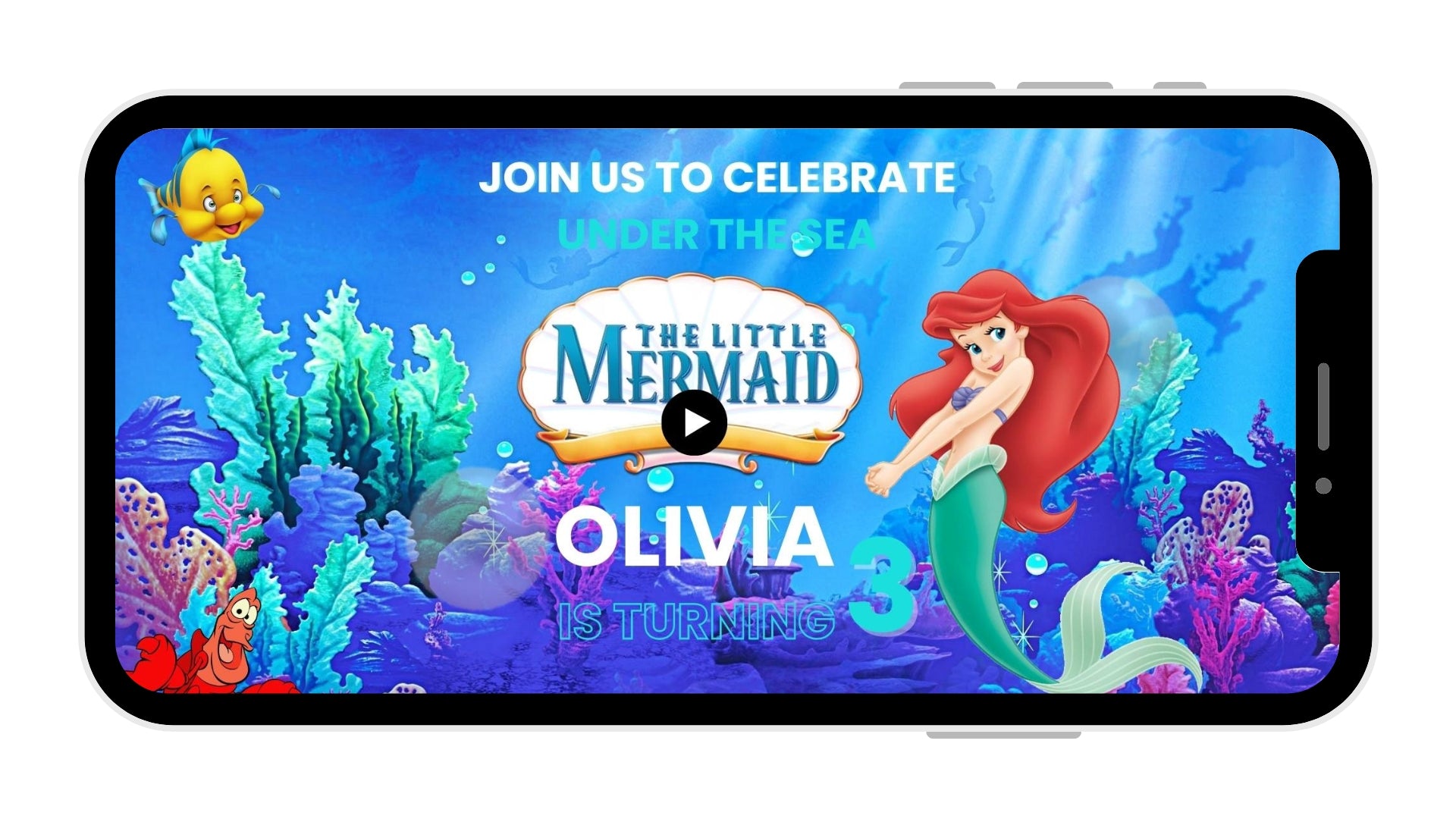 The Little Mermaid Animated Birthday Party Video Invitation – Mr.Invites